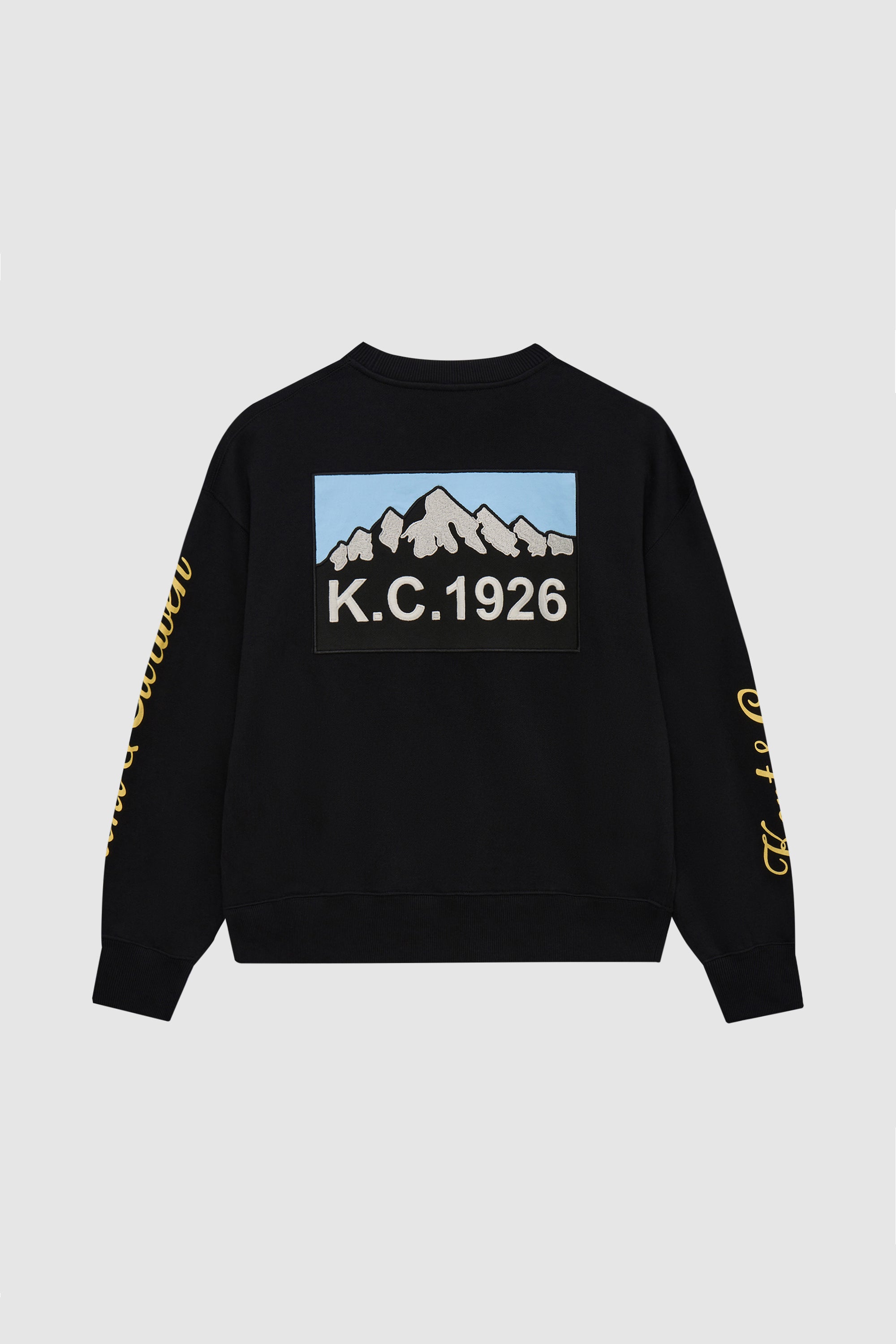 Cotton-jersey sweatshirt with crewneck. Oversized embroidered mountain ...