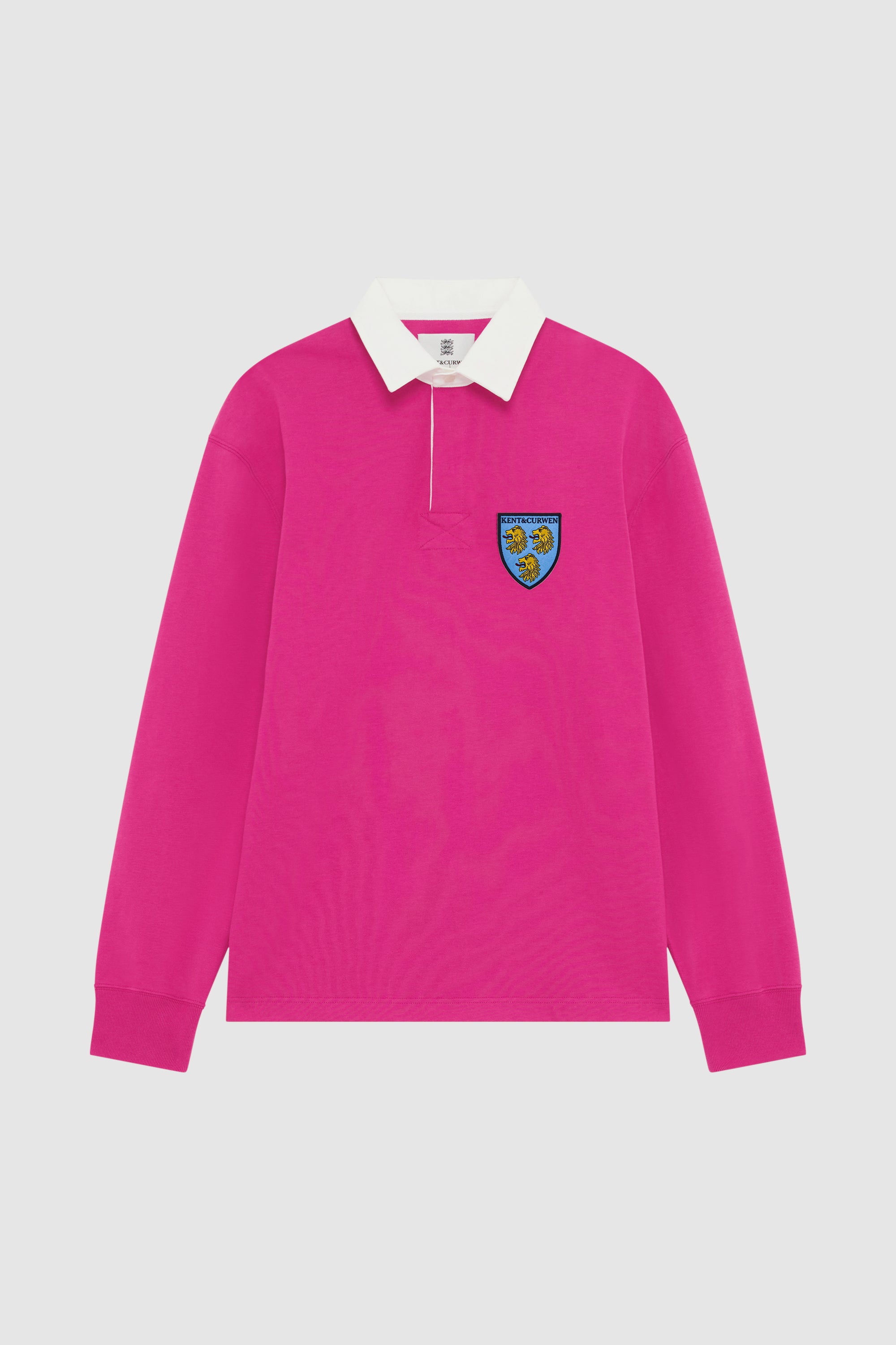 Cotton-jersey rugby shirt with contrast collar and placket. Three-lions ...